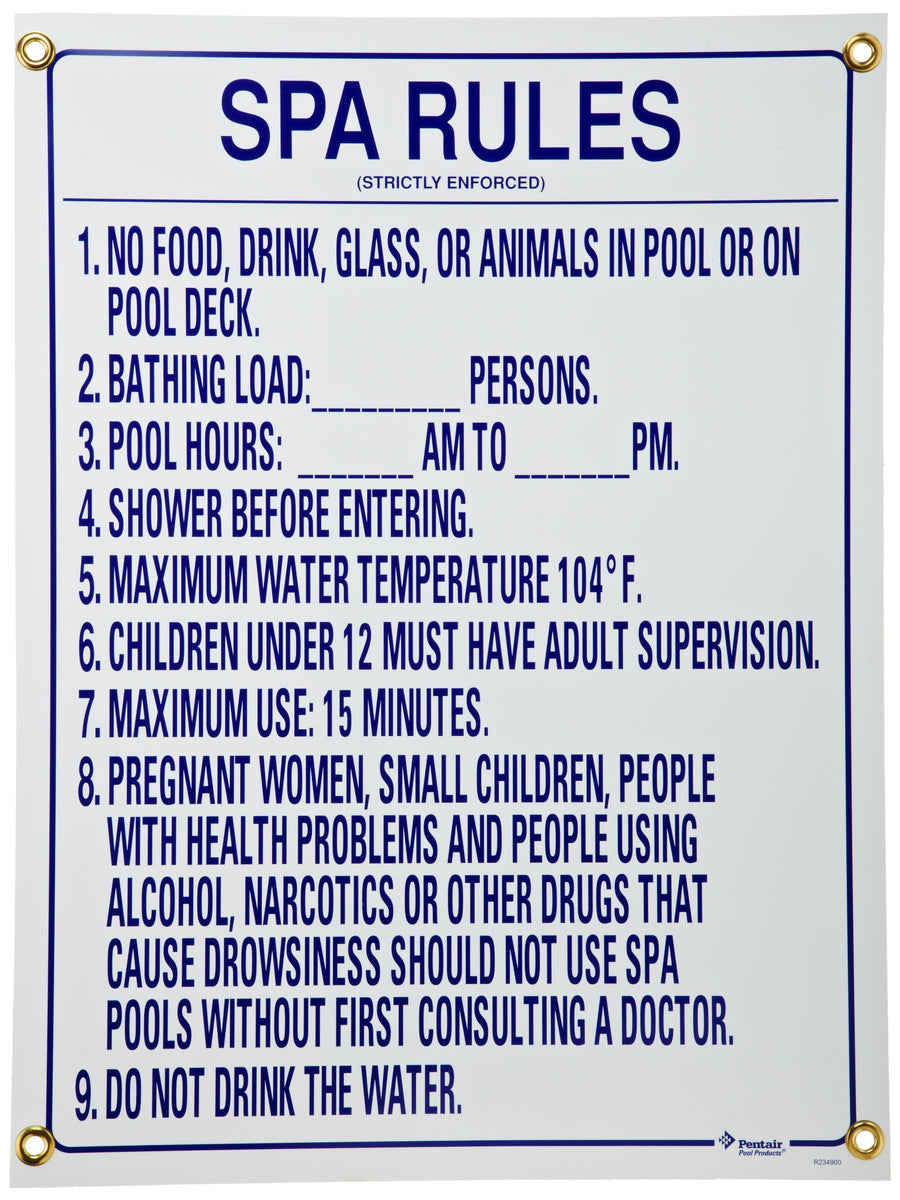 Pentair R234900 Florida Spa Rules Spa Sign Aabaco Store pentair-r234900-florida-spa-rules-spa-sign-aabaco-store