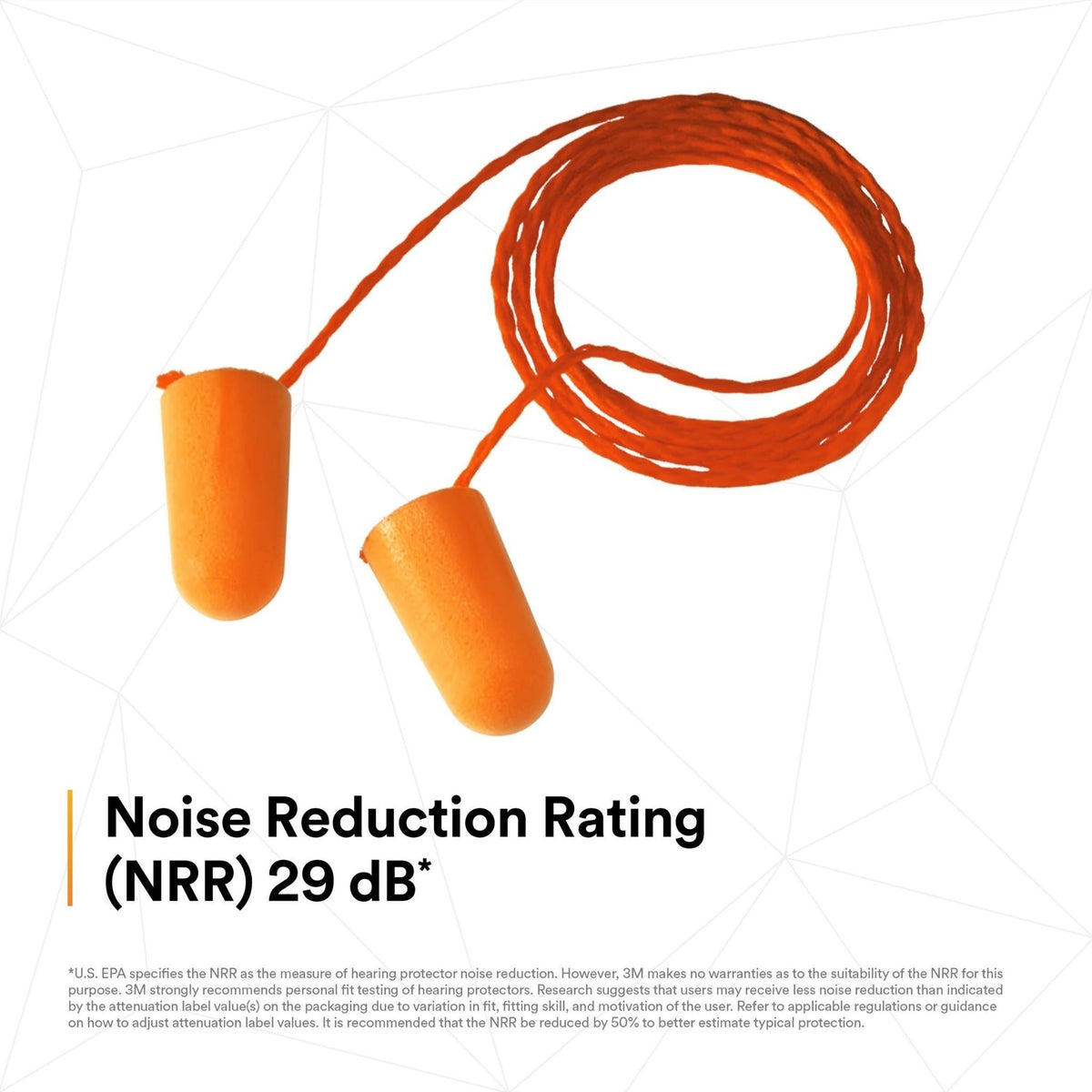 3M™ Foam Earplugs 1110, Corded – Aabaco Store