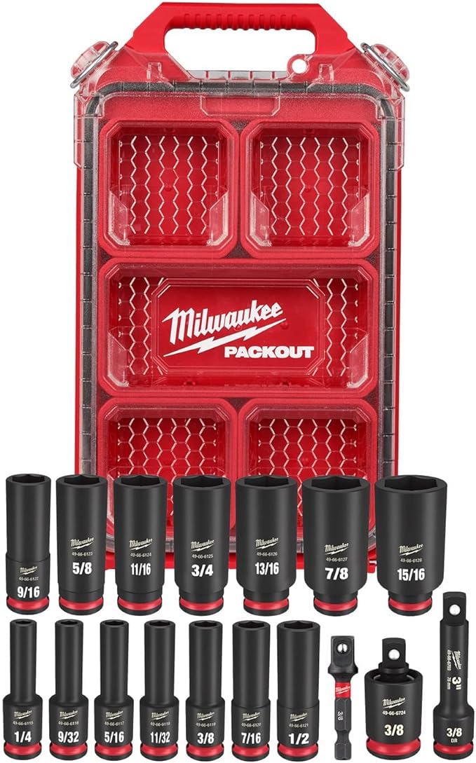 Milwaukee® SHOCKWAVE Impact Duty™ PACKOUT™ Socket Set, 3/8 in Drive, 1 ...