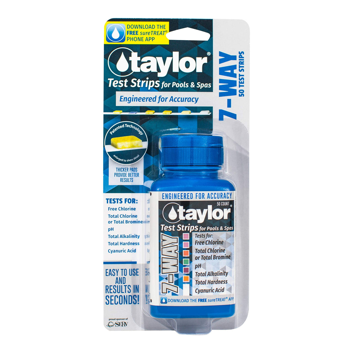 Taylor Technologies 7-Way Test Strips for Free Chlorine, Total Chlorin ...