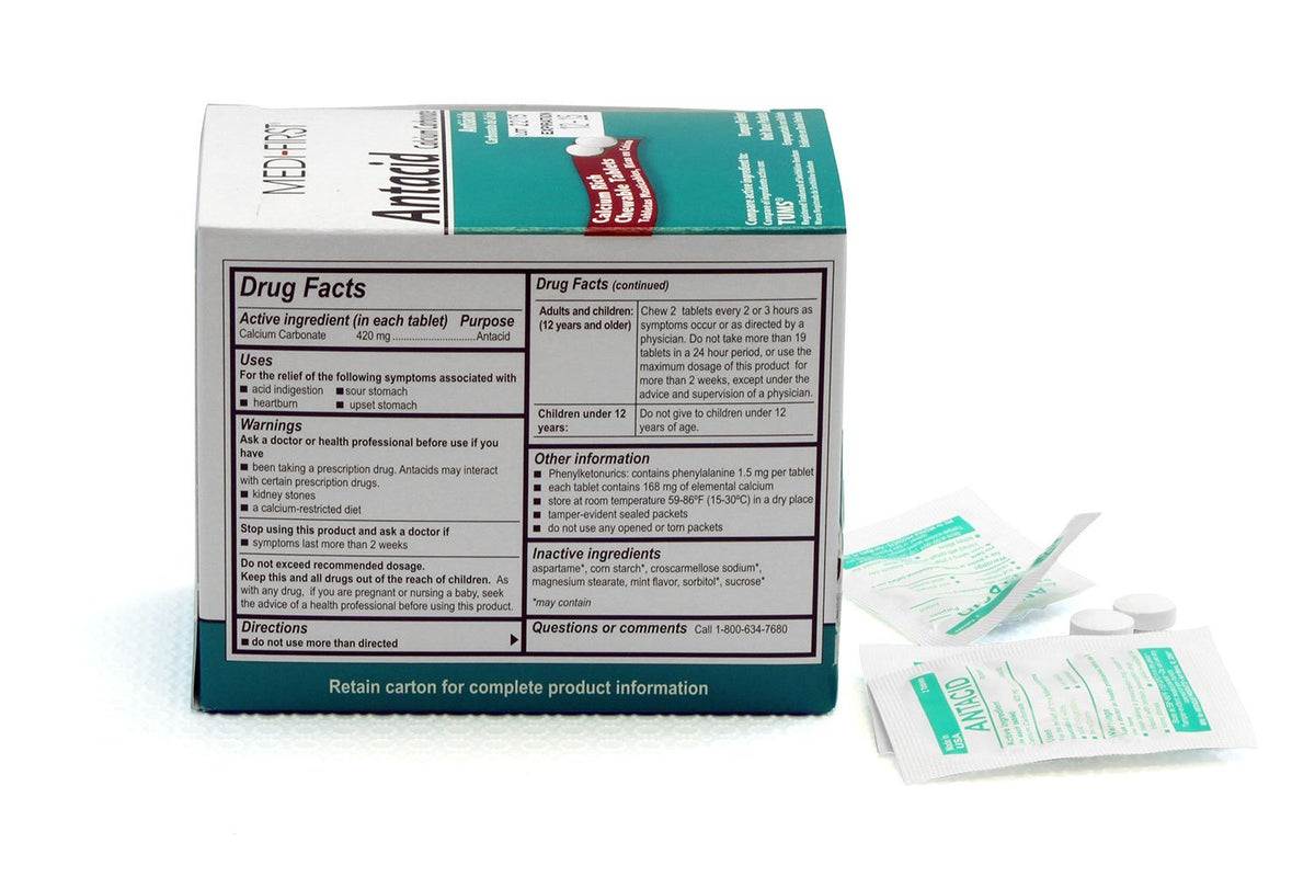 Medi-First 80233 Chewable Mint Antacid Tablets, 100 Count – Aabaco Store