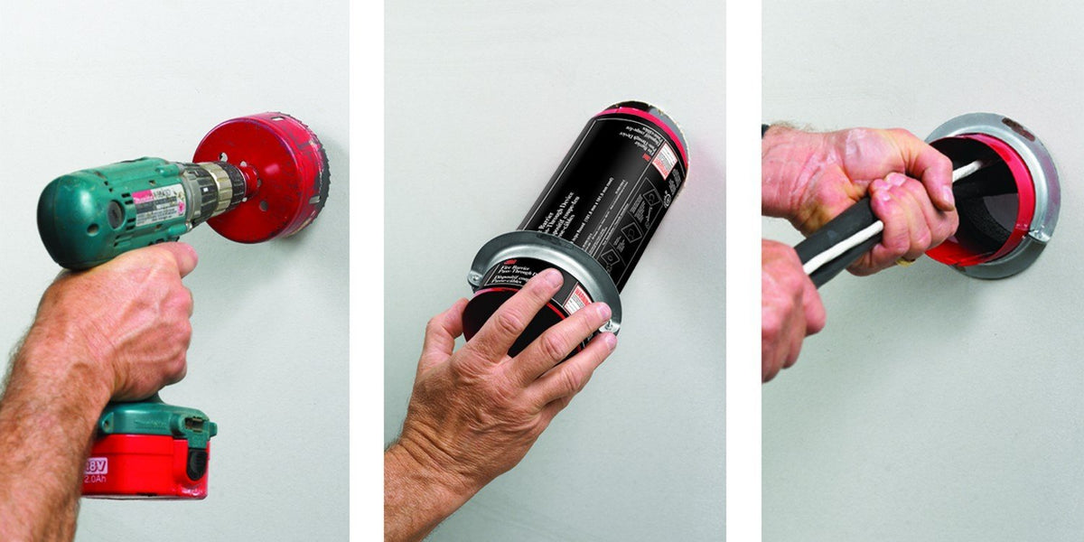 3M Fire Barrier Pass-Through Device PT2RD, 2 in, Round (Pack of 6 ...