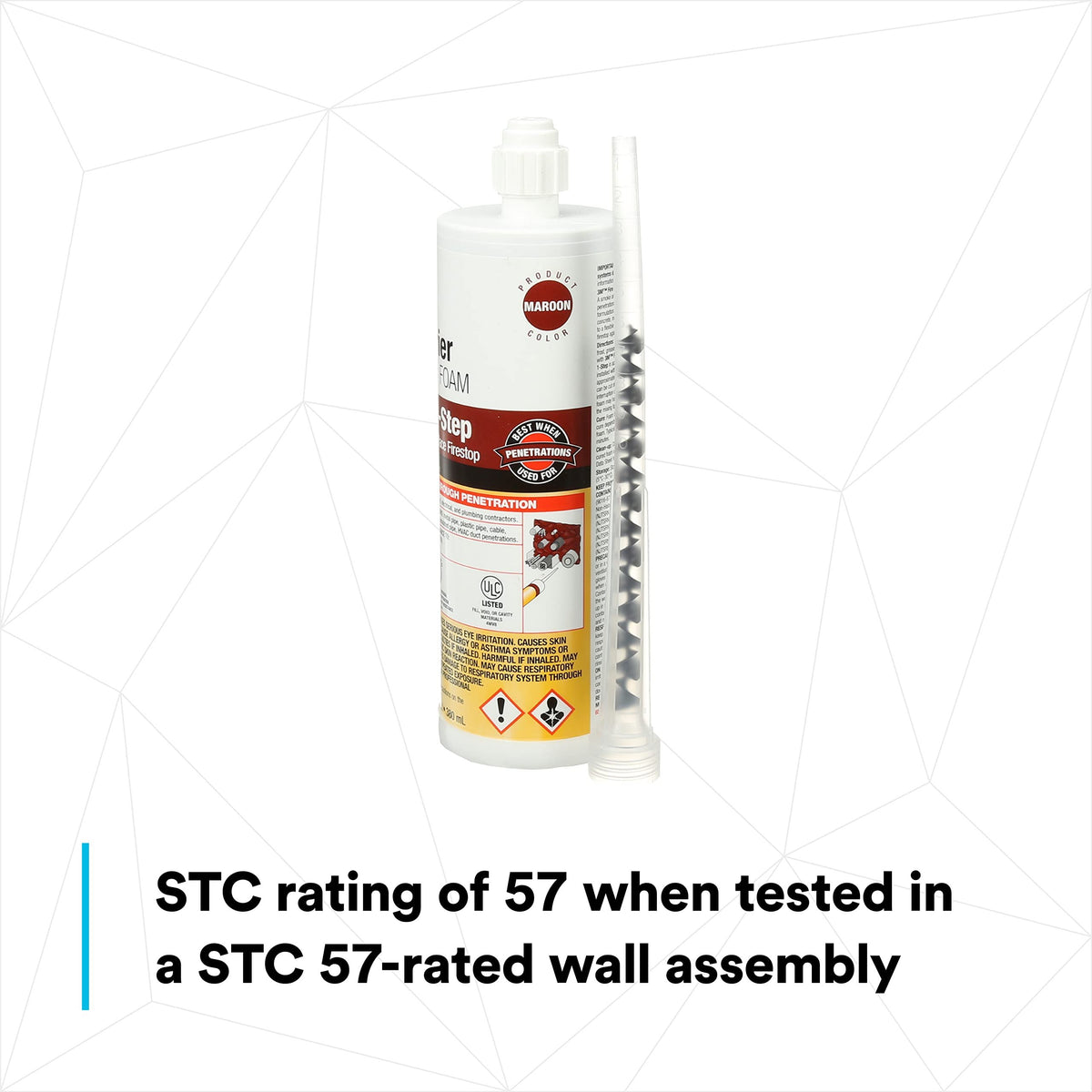 3M Fire Barrier Rated Foam FIP 1-Step, Maroon Color, 1-Step, Two-Part ...