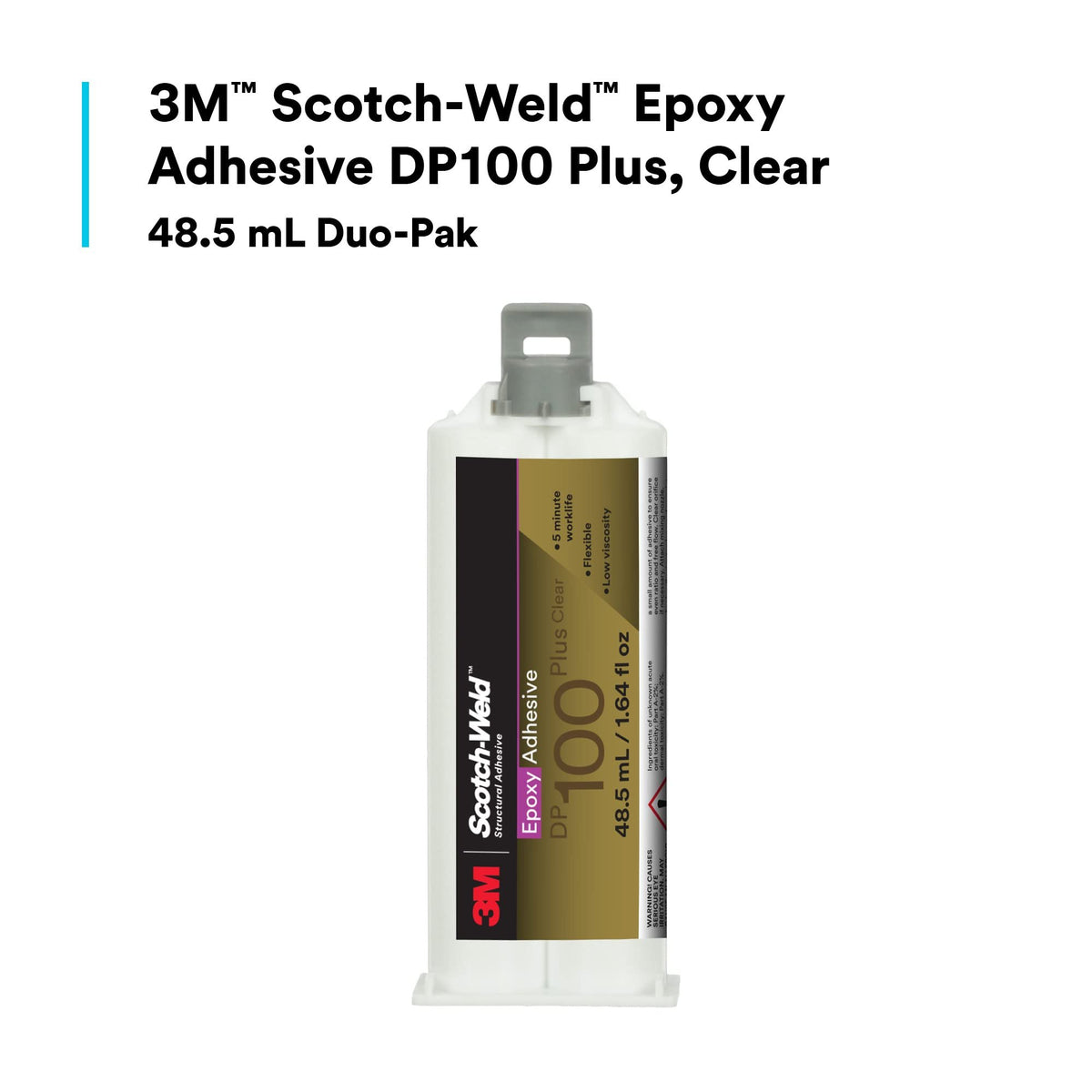 3M Scotch-Weld Epoxy Adhesive DP100 Plus, Clear, Professional Grade, F ...