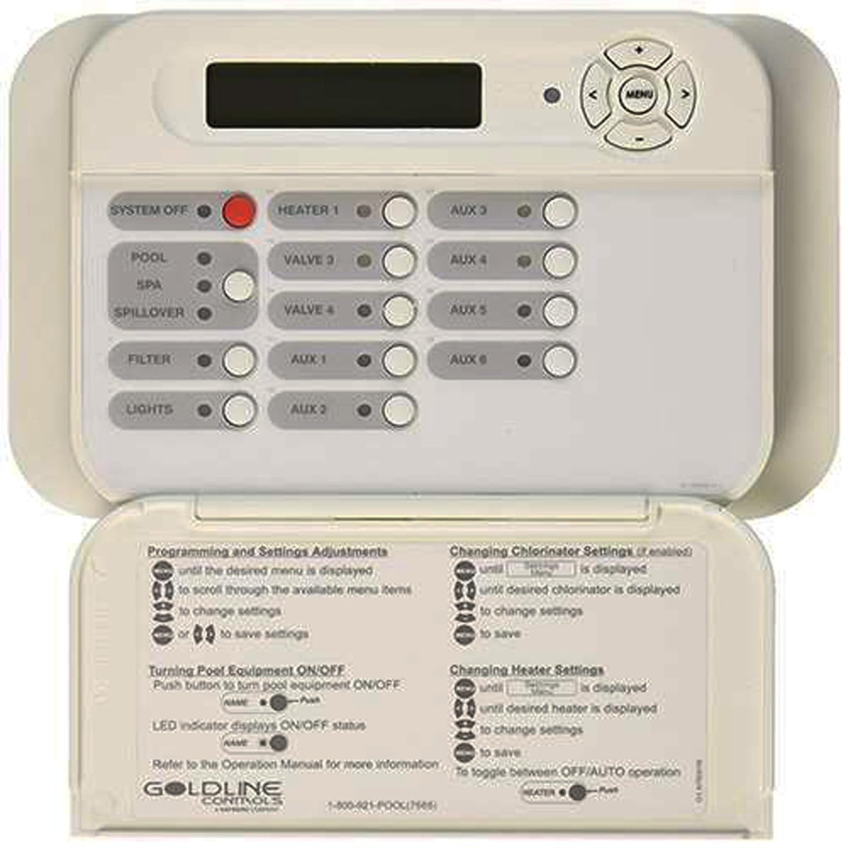 Hayward Goldline AQL2-WW-PS-8 ProLogic Wired Remote Display/Keyboard R ...