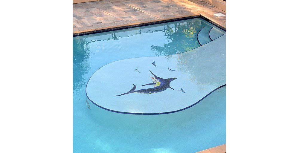 Artistry in Mosaics Marlin Ceramic Swimming Pool Mosaic (92" x 56" wit ...